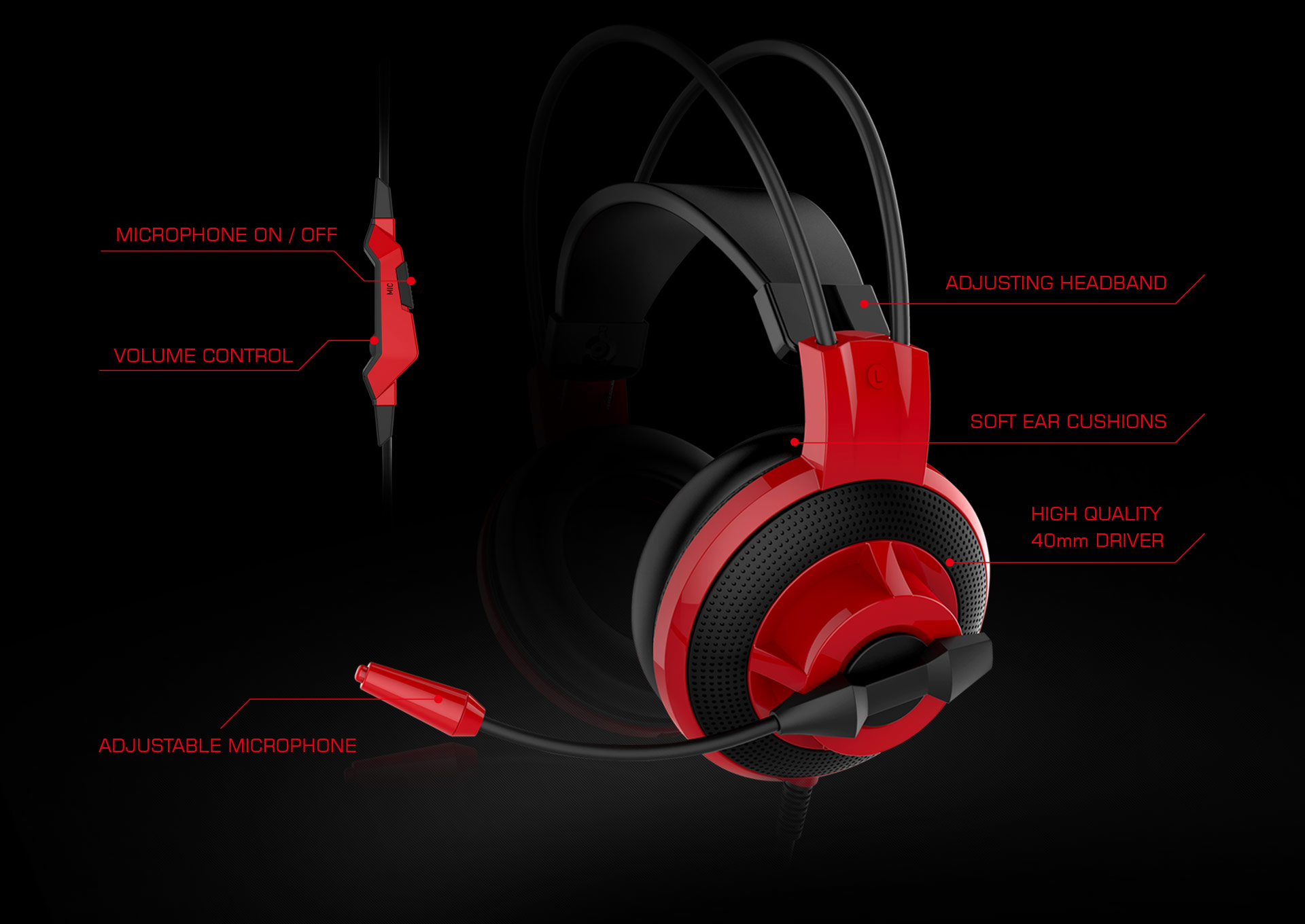 Audifono Gamer MSI DS501 con microfono ajustable Plug 3.5