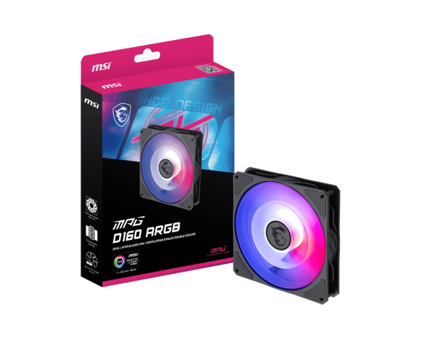 MPG D160 ARGB / WHITE | FAN | DOUBLE THE BLADES, MAXIMIZE THE AIRFLOW